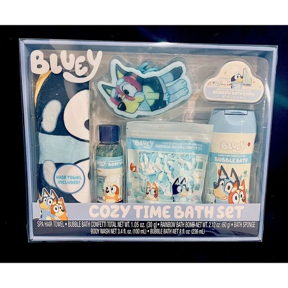Bath, Skin & Hair | Bluey Cozy Time Bath Set Bluey Towel Bubble Bath ...
